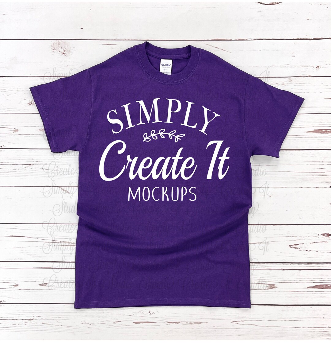 Gildan 5000 Purple Mockup, Gildan Purple Mockup, Gildan 5000, Purple ...
