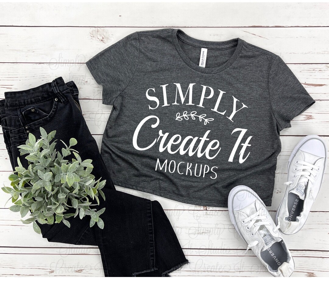 Bella Canvas B8882 Dark Heather Gray Crop Mockup Bella 8882 - Etsy