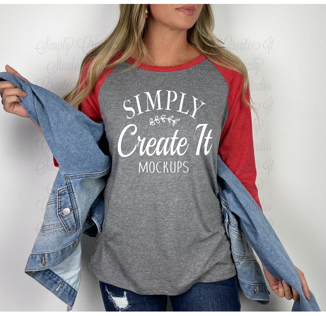 District DM136L Red Frost Model Mockup, DM136L Red Mockup, Raglan ...