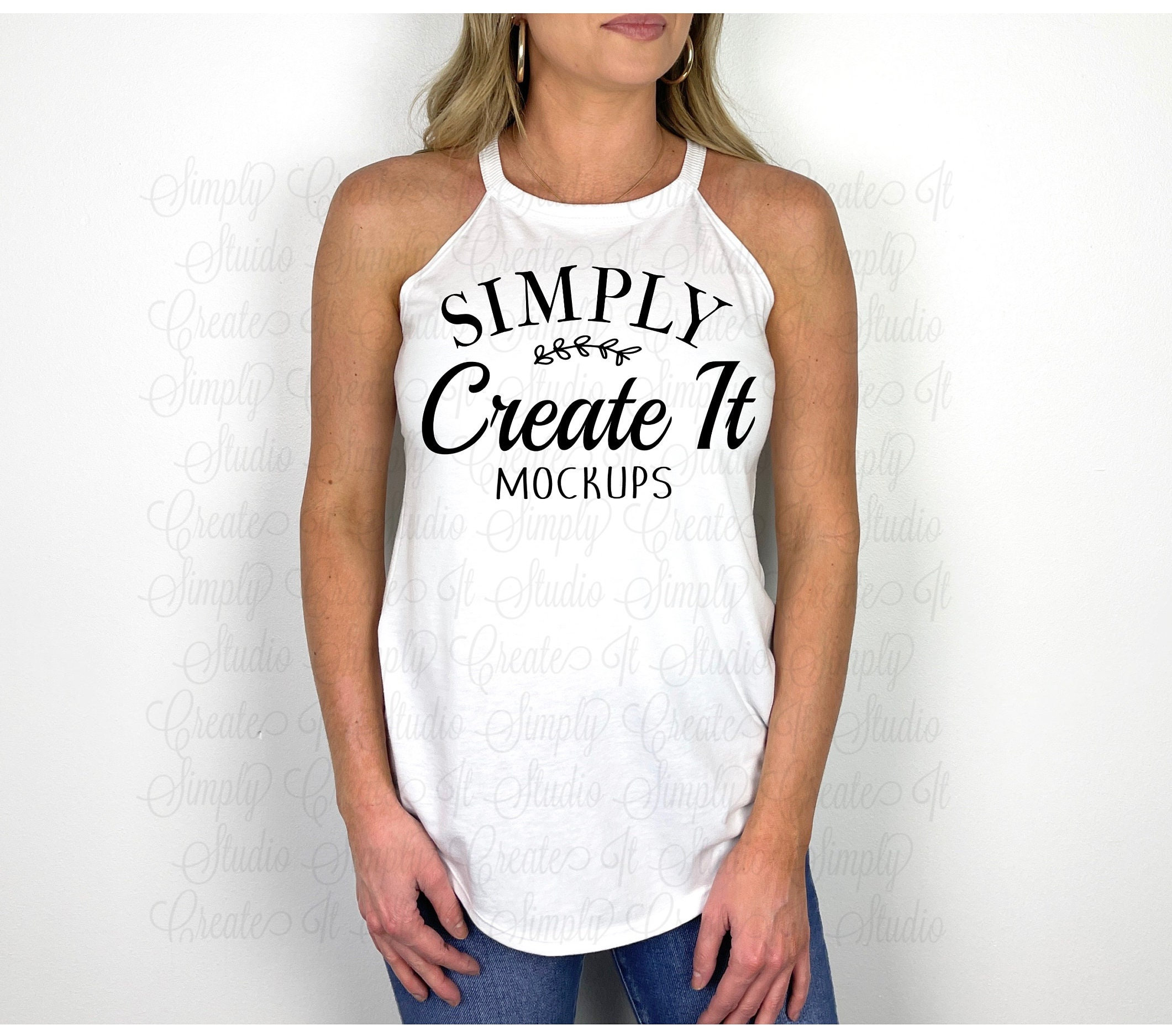 White Tank Top Front And Back