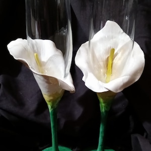 Calla Lilly Sculpted Champagne Flute Set - Etsy