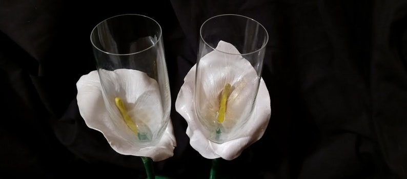 Calla Lilly Sculpted Champagne Flute Set - Etsy