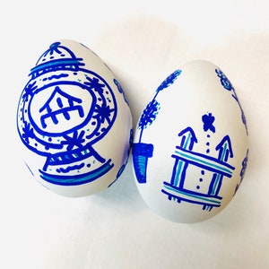 Blue & White Chinoiserie Plastic Easter Eggs - 6 - Etsy