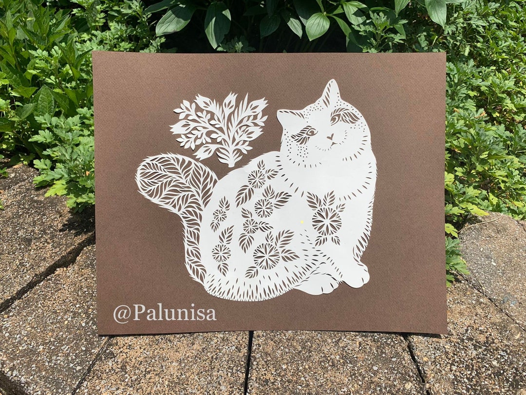 Original Hand Paper Cut Use Photo Your Cat - Etsy
