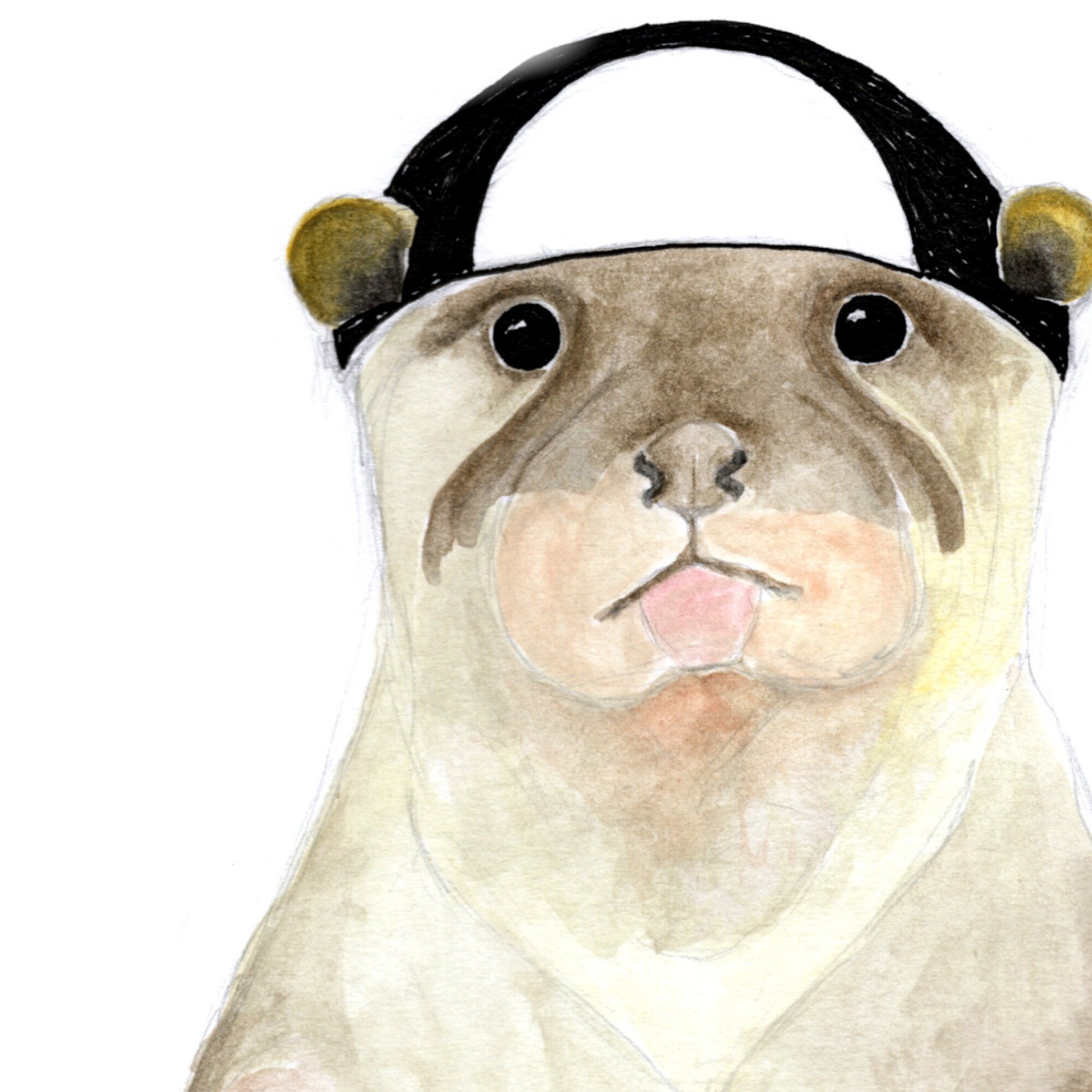 Otter on Scooter Poster, Animal Watercolor Art Print, Children's Room ...