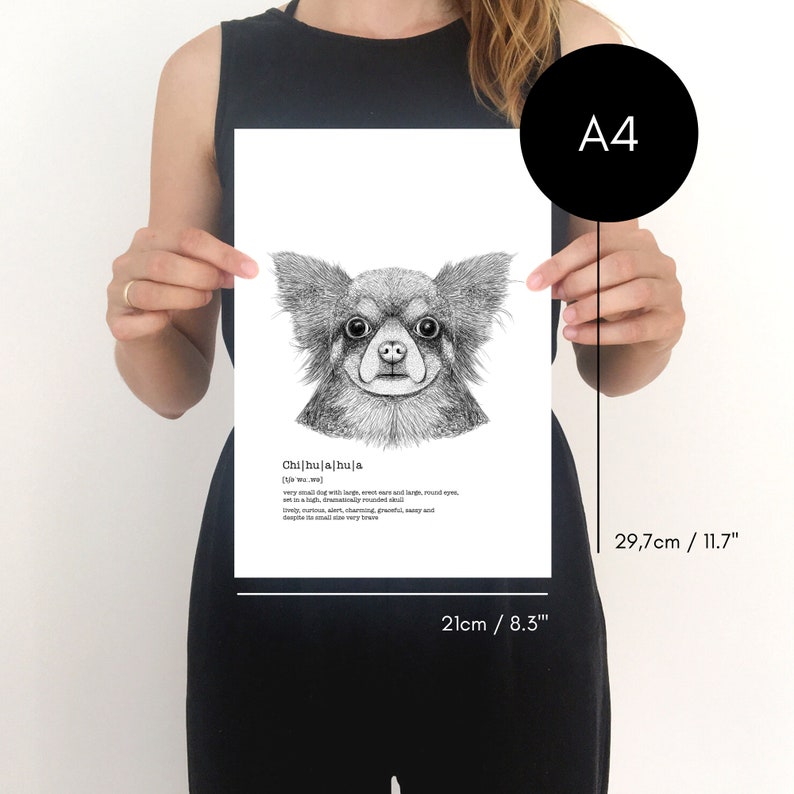 Chihuahua Art Long Haired Chihuahua Dog Poster Definition - Etsy