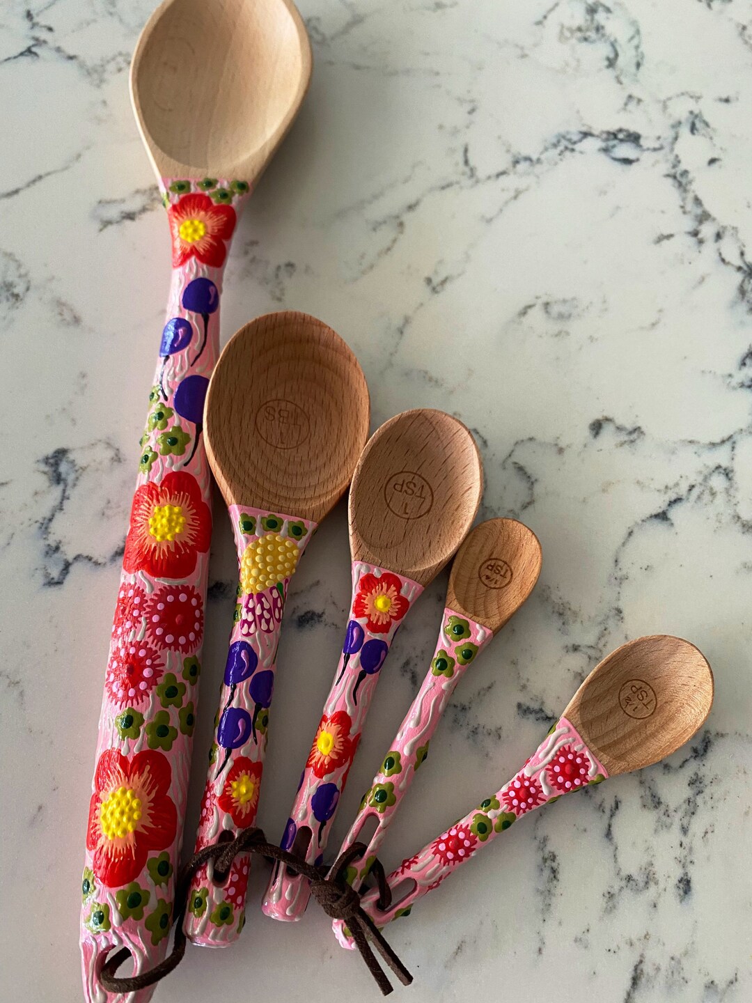 Pink Wooden Spoon Set - Baking Spoons - Baking Gift - Mixing Spoon ...