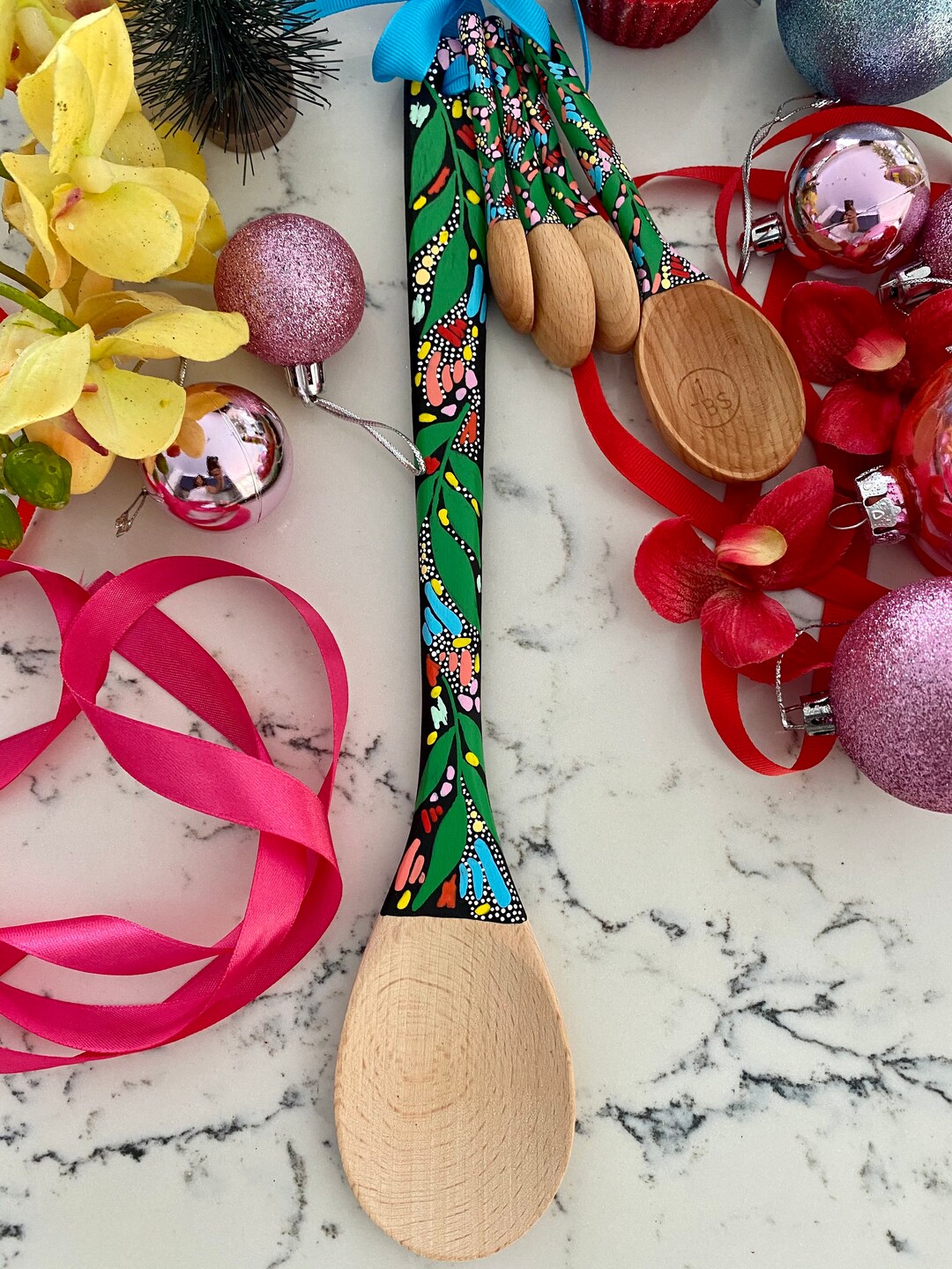 Tropical Wooden Spoon Set - Baking Spoons - Baking Gift - Mixing Spoon ...