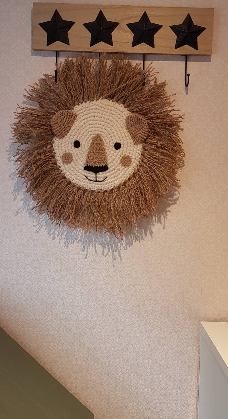 Lion crochet wall hanging kids room deco nursery animal | Etsy