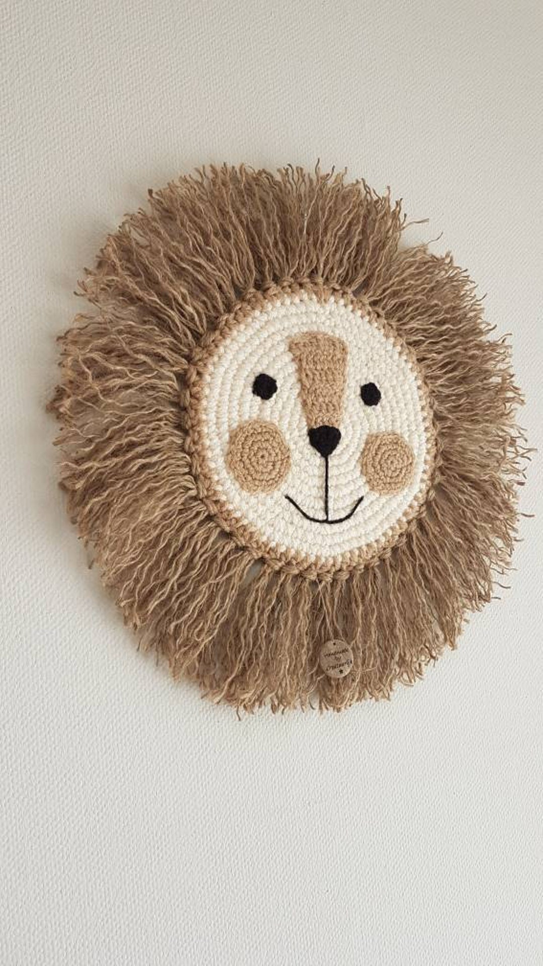 Lion Wall Hanging Simba, Wall Hanging Nursery Lion, Crocheted Lion ...