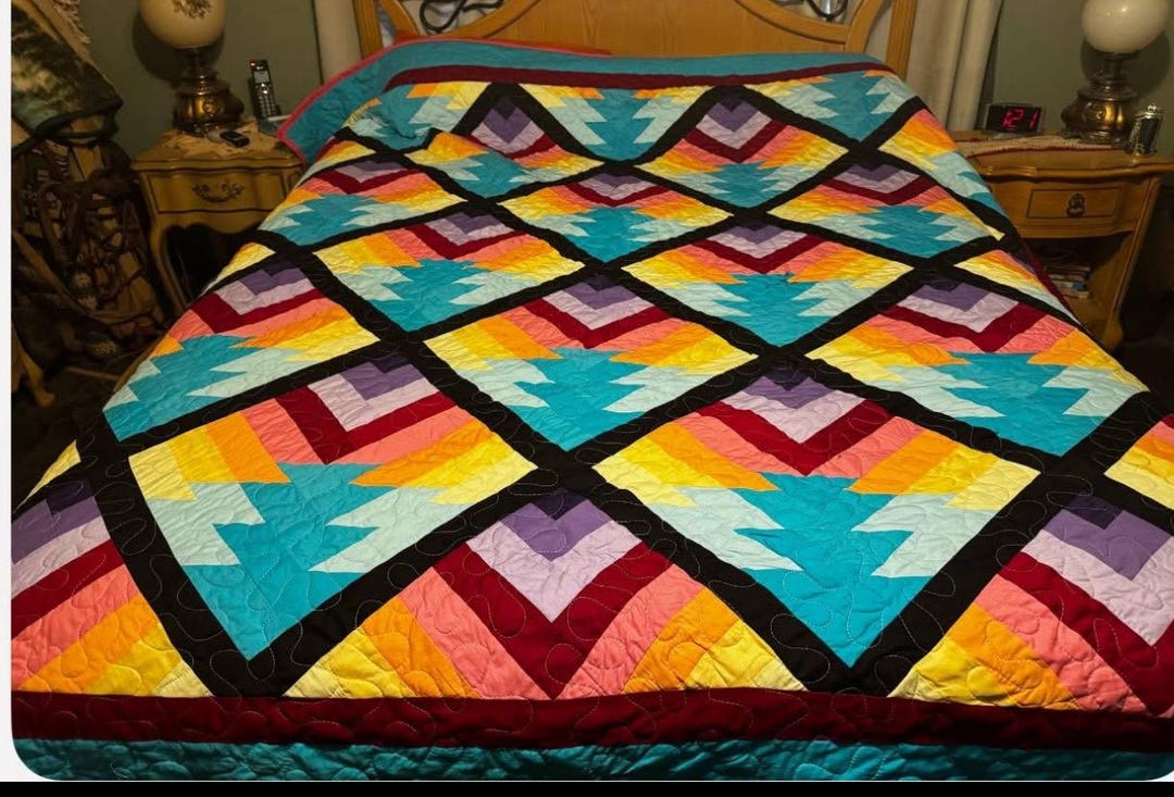 Beach Sunset Quilt Handmade Queen Size - Etsy