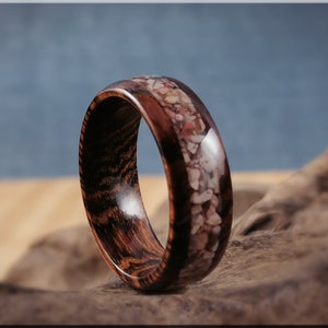 Bocote 8mm Wood Ring W/soapstone Inlay Wood Ring - Etsy