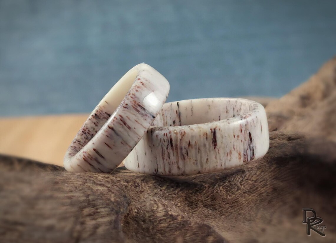 Deer Antler Couple's Ring Set - Etsy