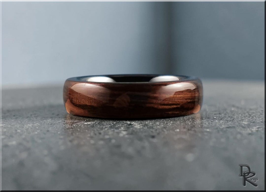 Bentwood Ring: Ancient Bog Oak With Black Ceramic Core - Etsy