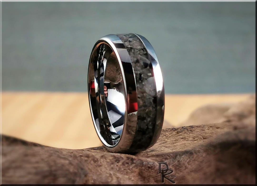 Domed Edge Tungsten Carbide Channel Ring W/yooperlite Inlay - Metal ...