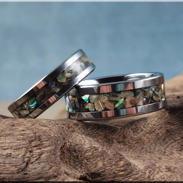 Abalone Wedding Ring - Etsy