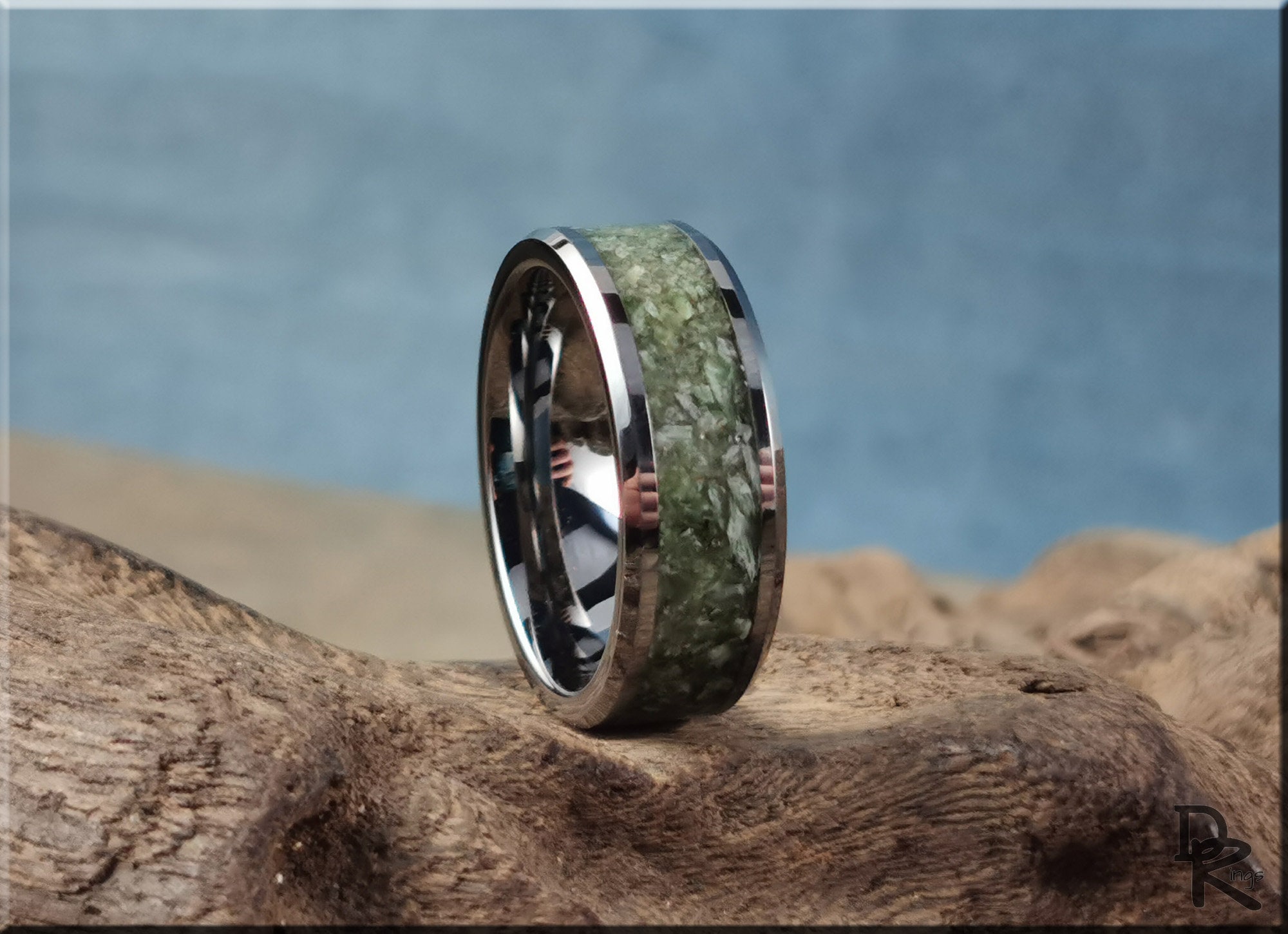 Tungsten Carbide Channel Ring W/nephrite Jade Stone Inlay - Etsy