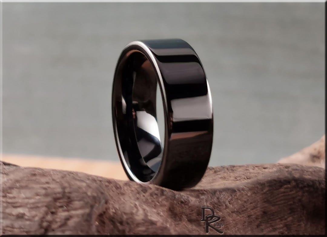 Polished Black Ceramic Ring - Ceramic Ring - Etsy