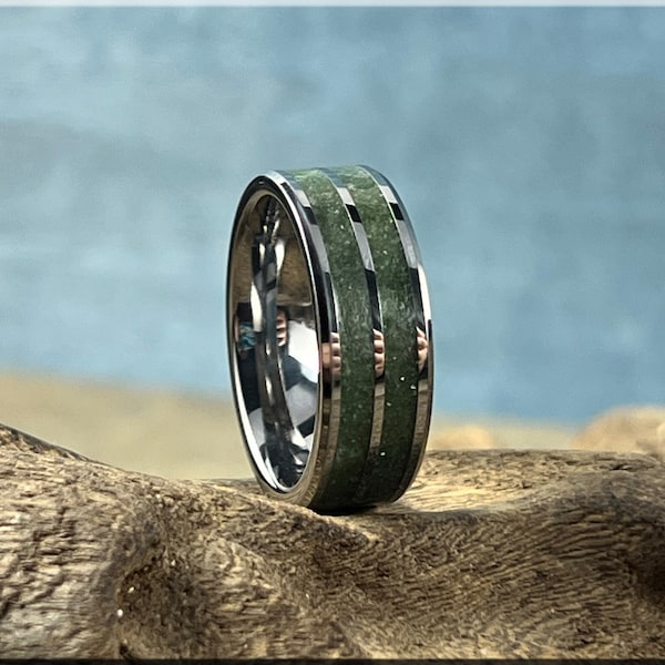 Green Tungsten Ring - Etsy