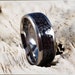 Titanium Channel Ring W/hematite Stone Inlay Metal Ring - Etsy