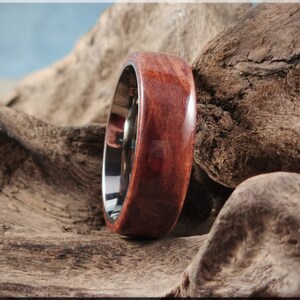 Bentwood Ring - Redwood Burl on Titanium Ring Core - Wood Ring - Etsy