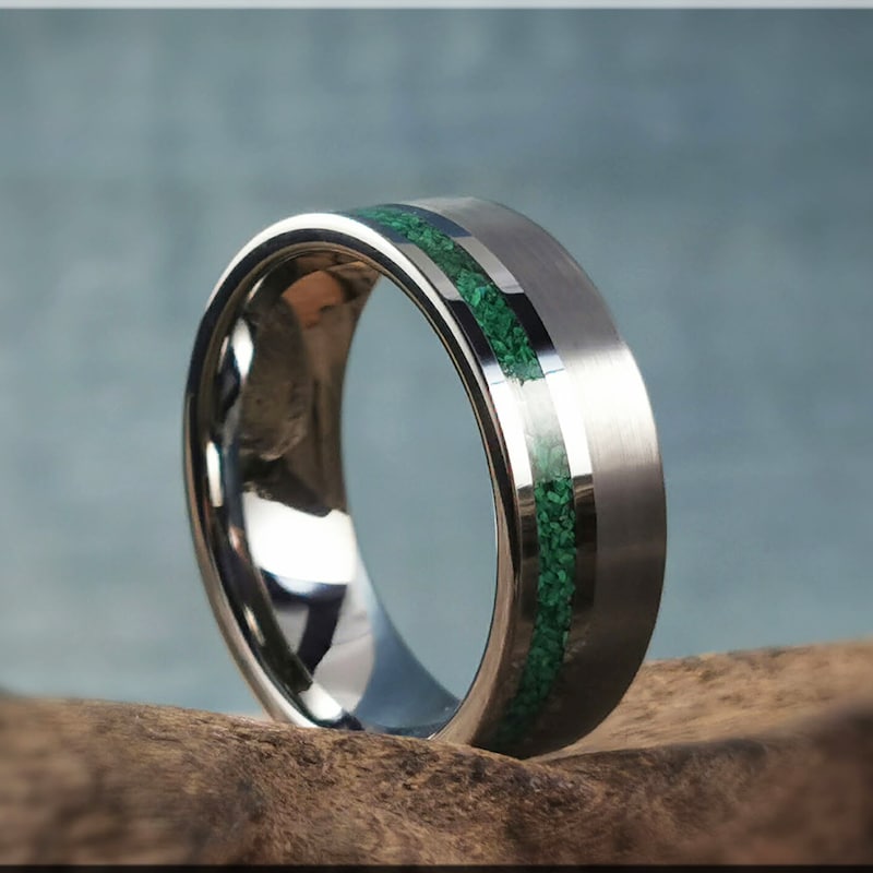 Green Tungsten Ring - Etsy