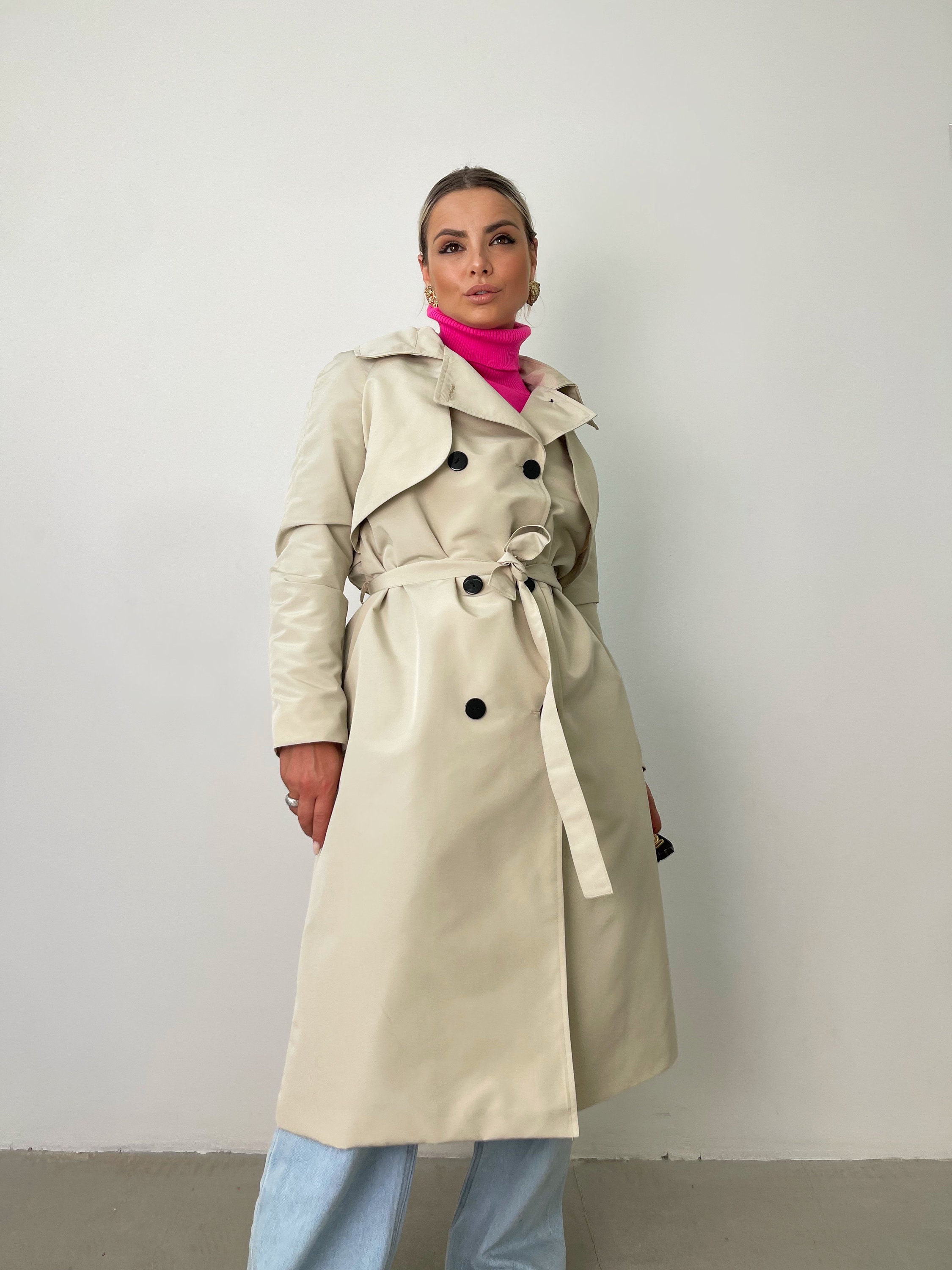 Beige Trench Coat Womens Coat Women Jacket Fall Coat Women Clothing ...