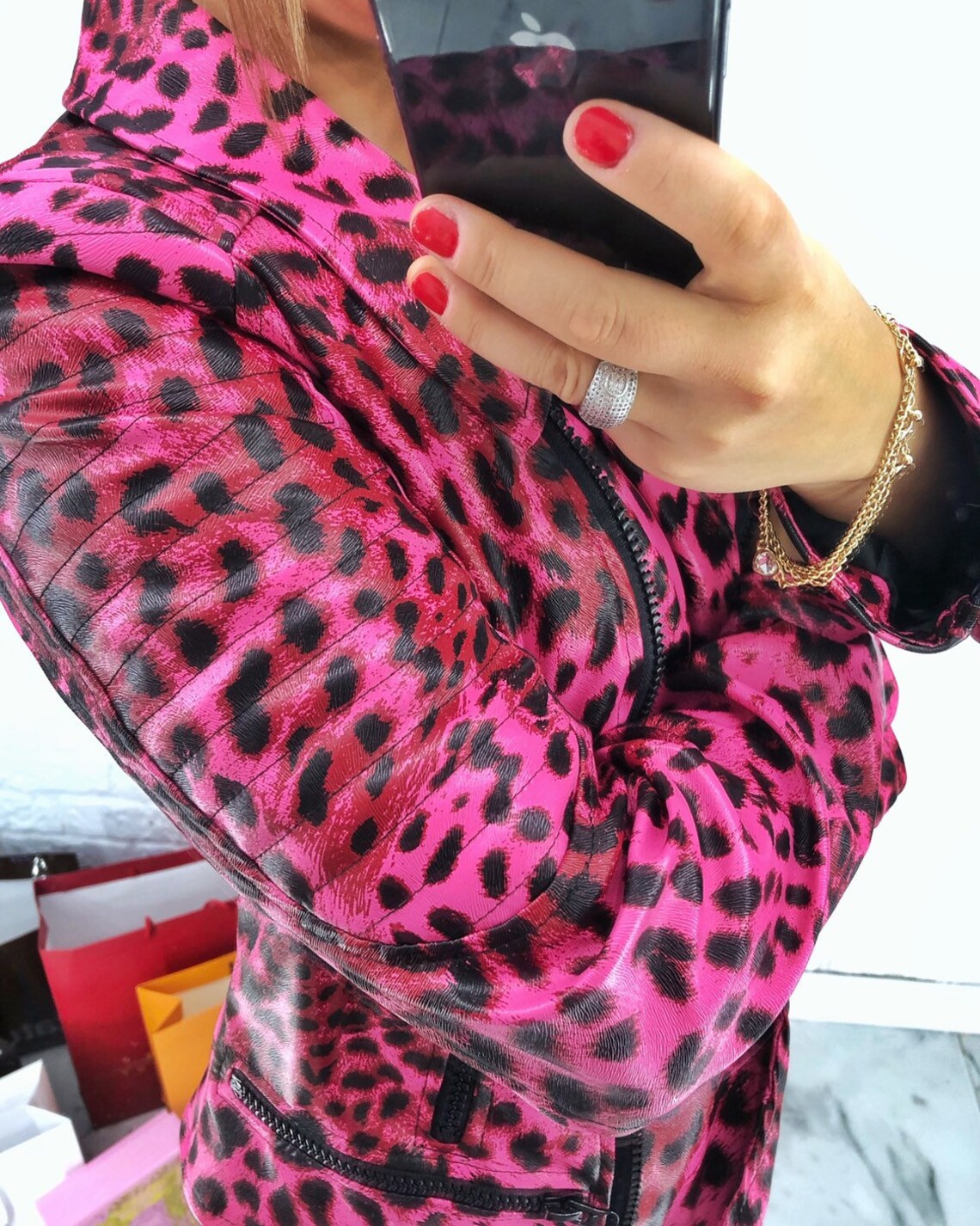 Leopard print short jacket for women biker jacket for women | Etsy