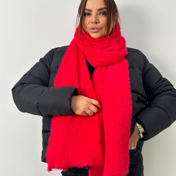 Red Scarf - Etsy