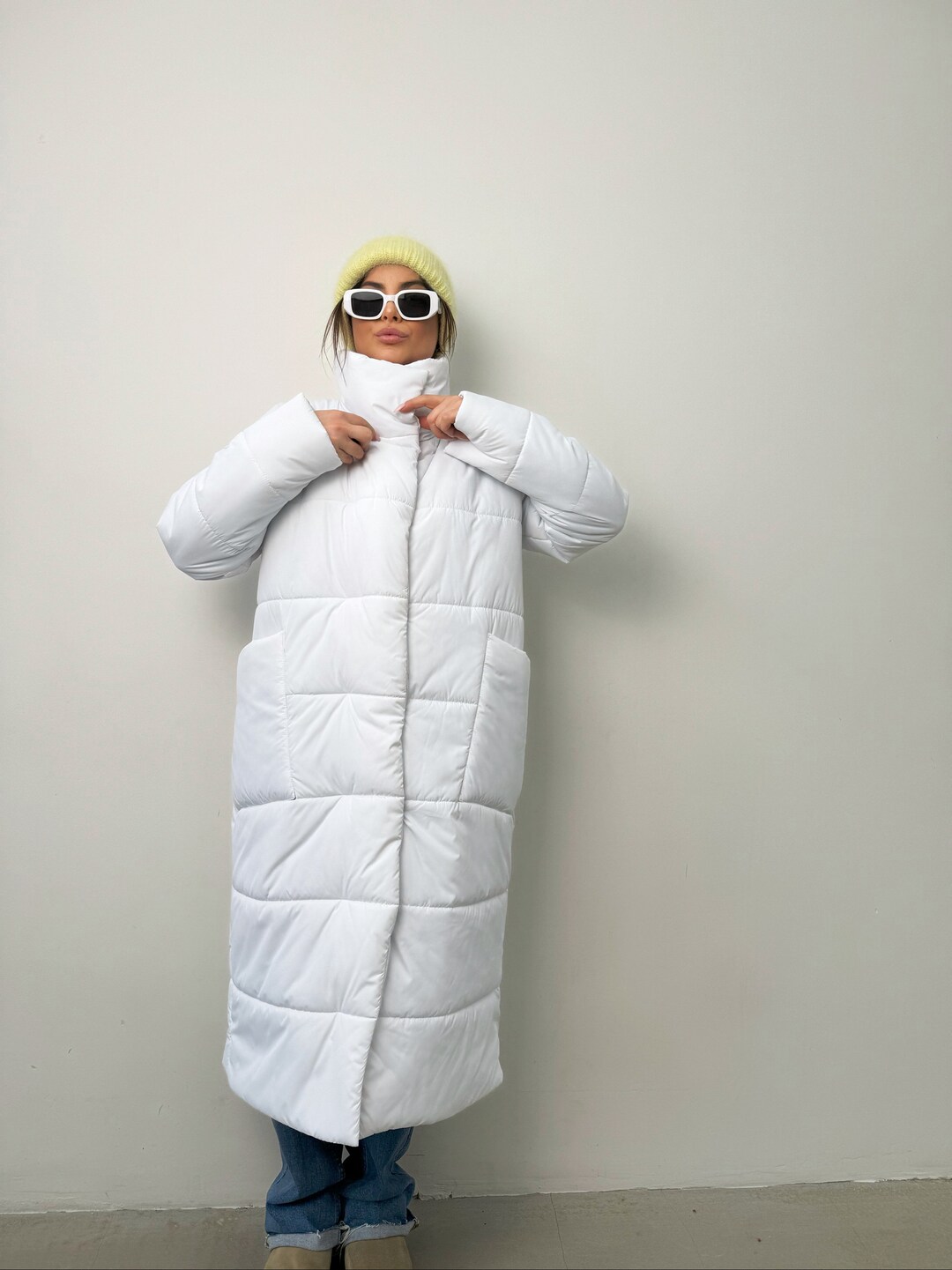 White Oversized Puffer Jacket Oversize Parka Thick Puffa Down Coat ...