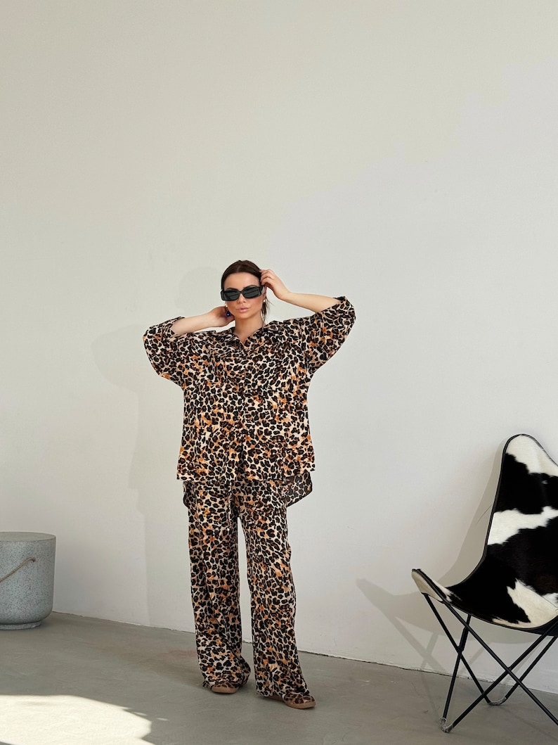 Leopard Print Suit Women, Leoprint Outfit, Animal Print Women's Trouser ...