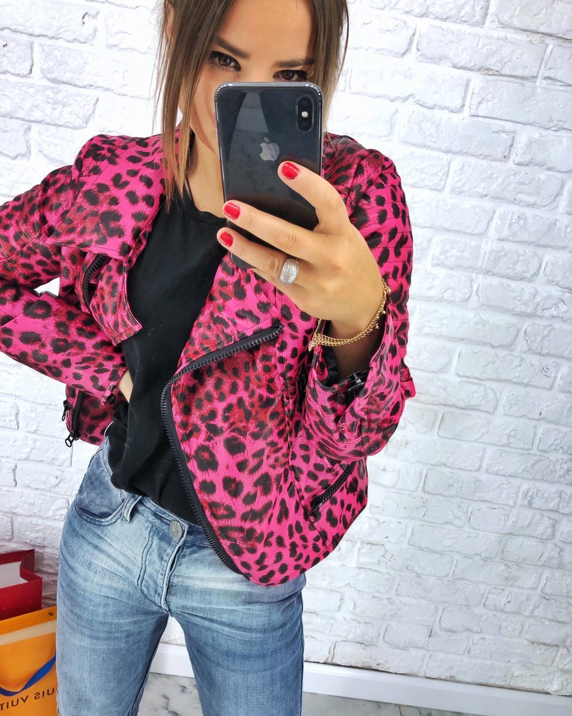 Leopard Print Short Jacket for Women Biker Jacket for Women - Etsy