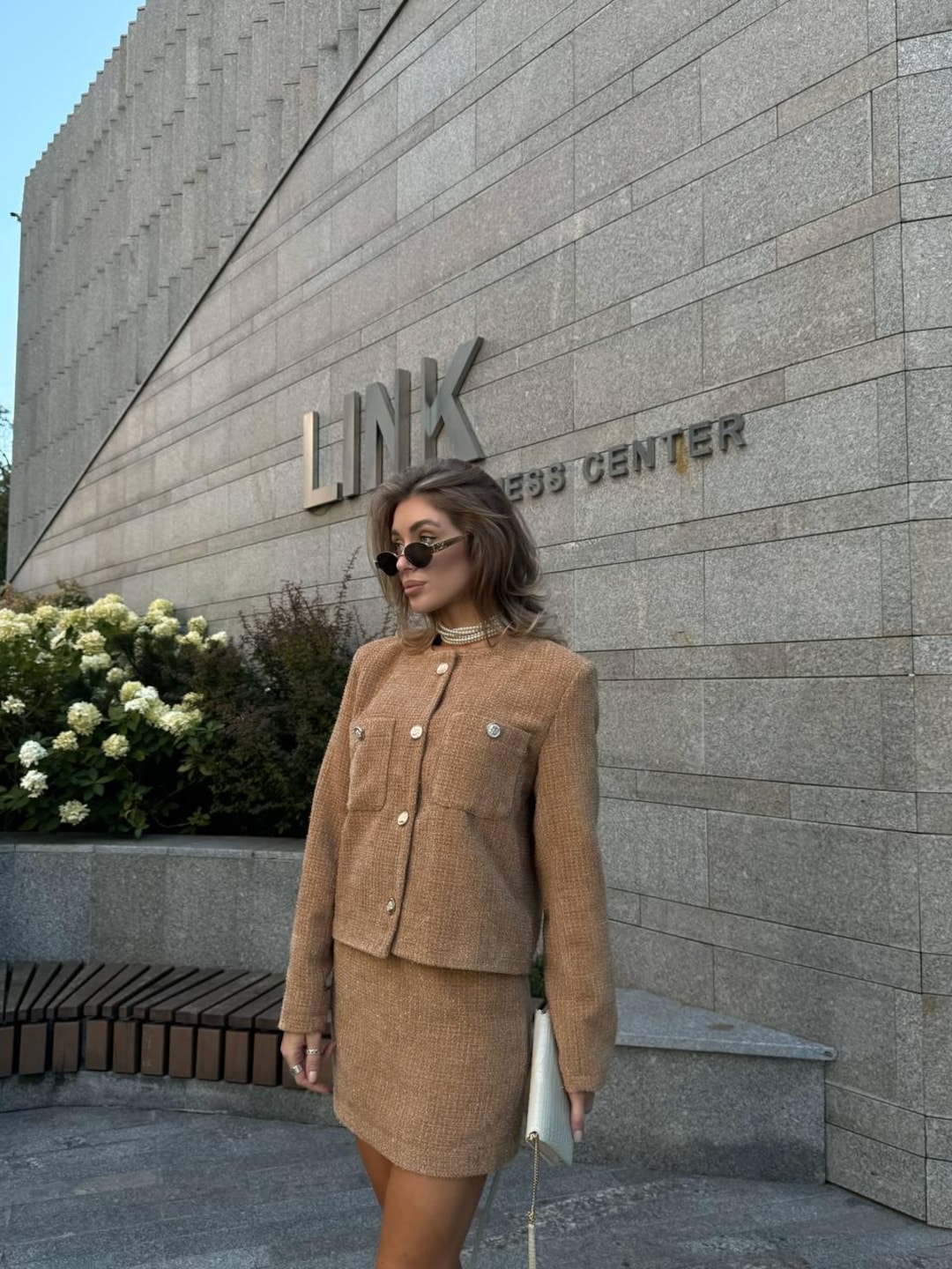Elegant Beige Tweed Suit for Women - Business, Bridesmaid, and Plus ...