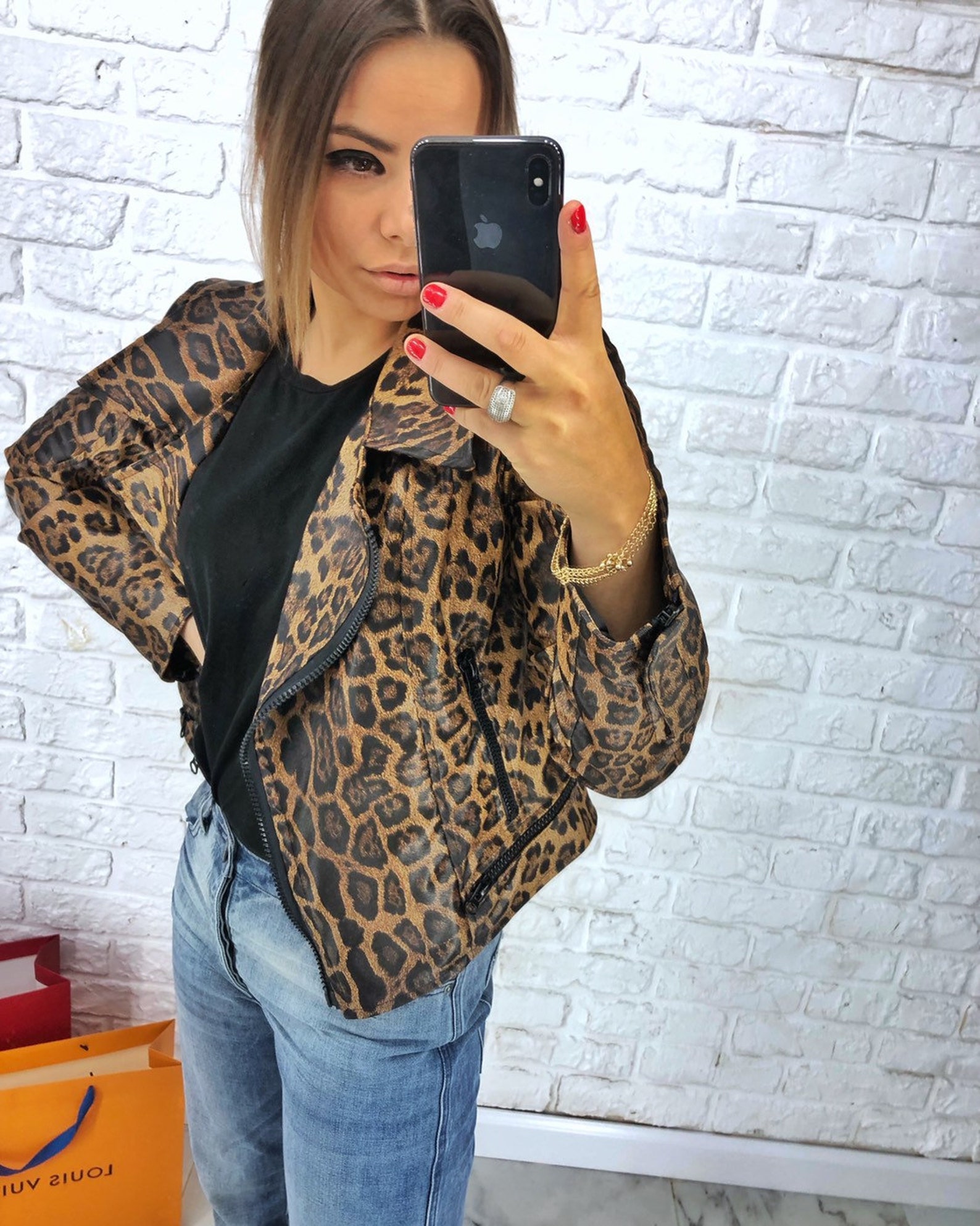 Leopard Print Short Jacket for Women Biker Jacket for Women - Etsy