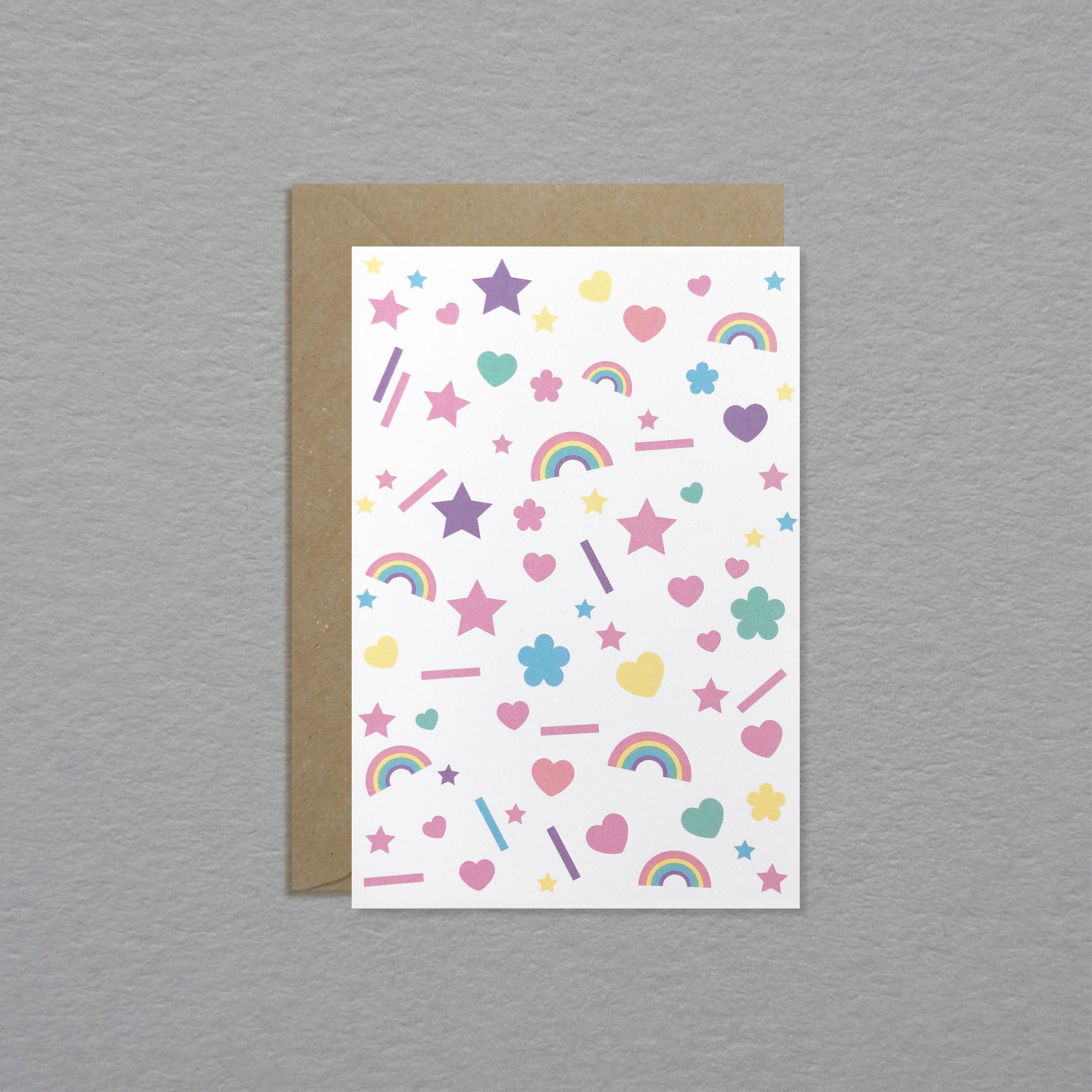 Confeti arco iris tarjeta de agradecimiento Tarjeta de cumpleaños ...