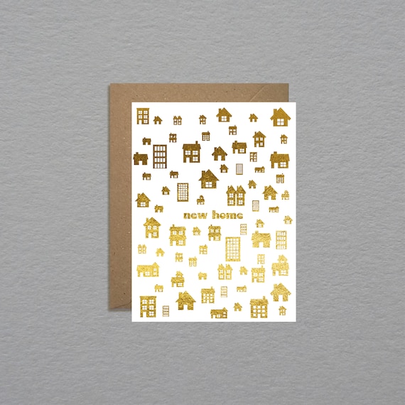 New Home Card Housewarming Card Moving in Card Gold Foil | Etsy UK