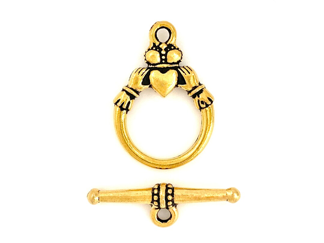 22kt Gold Plated Claddagh Toggle. (1 Set) Tierracast® Lead Free Pewter ...