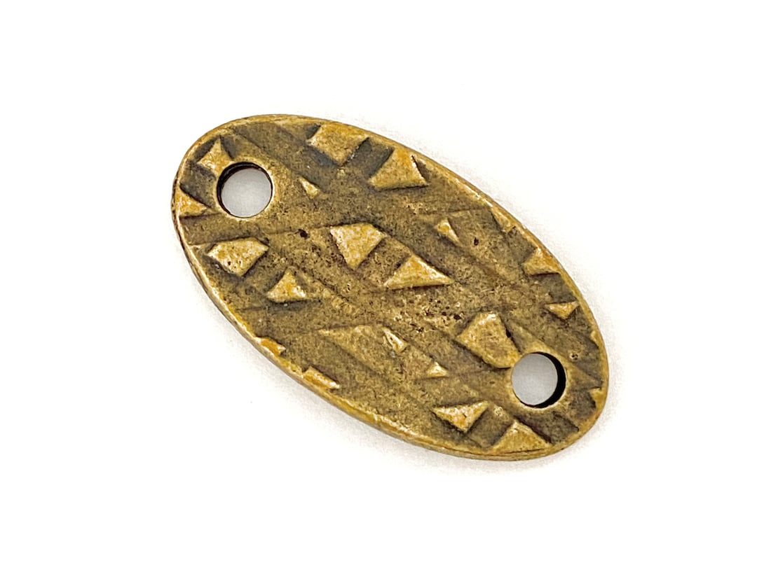 Tierracast® Oval Link, 3 Pieces. Pewter With Oxidized Brass Plate. Lead ...