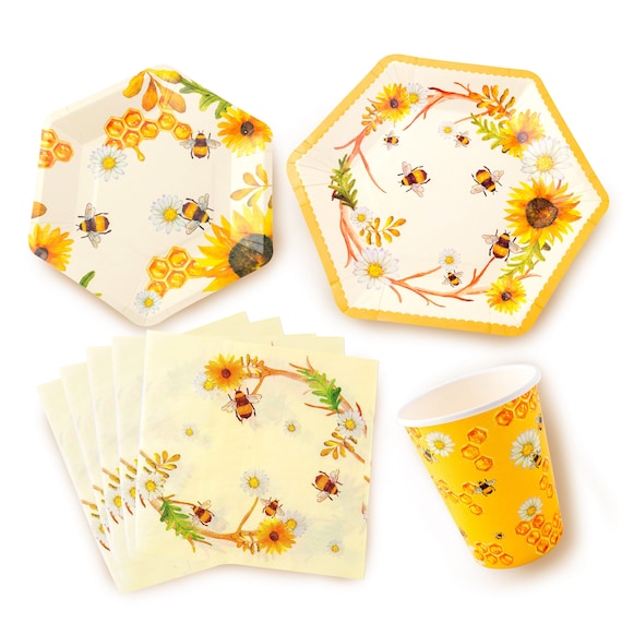 Bee Party Tableware Set - Serves 16 - Bumble Bee Party Decorations ...