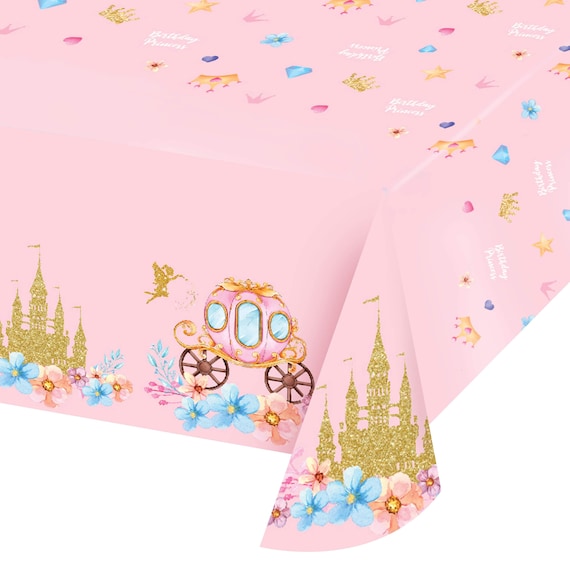 Princess Tablecloth - Plastic Jumbo Table Cover (108’’ x 54’’) for ...