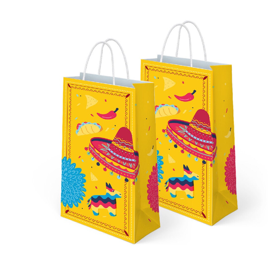 Fiesta Bags Pack of 16 Birthday Goody Favor Bag With Handles - Etsy