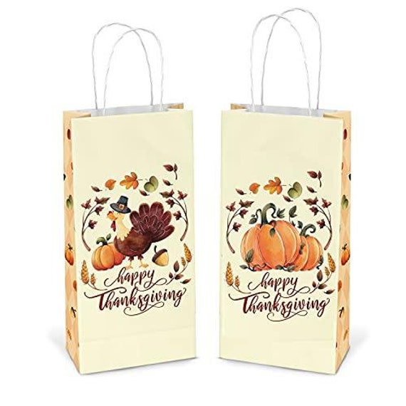 Thanksgiving Goodie Bags - Pack Of 16, Paper Happy Thanksgiving Treat ...