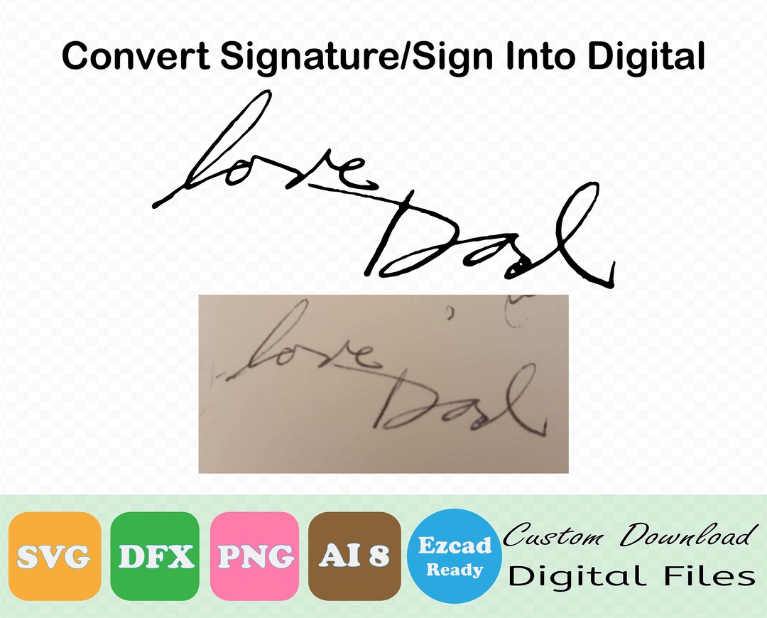Convert Your Own Signature, Sign, Memorial Into Custom Digital File ...