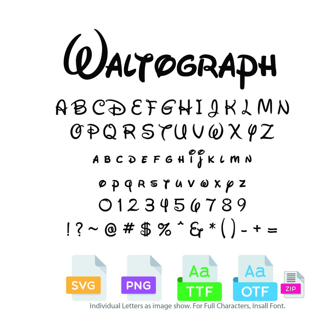 Waltograph Individual Letters Font - SVG, PNG, TTF, Cricut Font ...