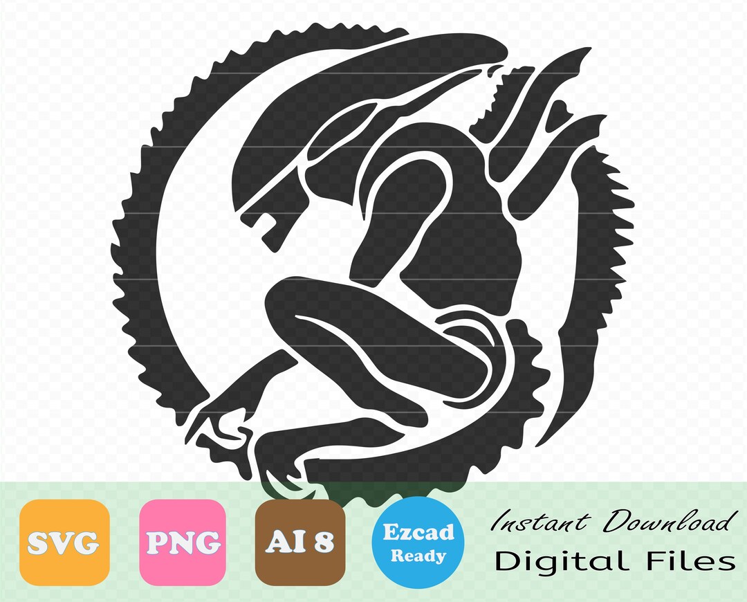 Alien Xenomorph - SVG, PNG, AI8 (ezcad Import Ready), Cricut File ...