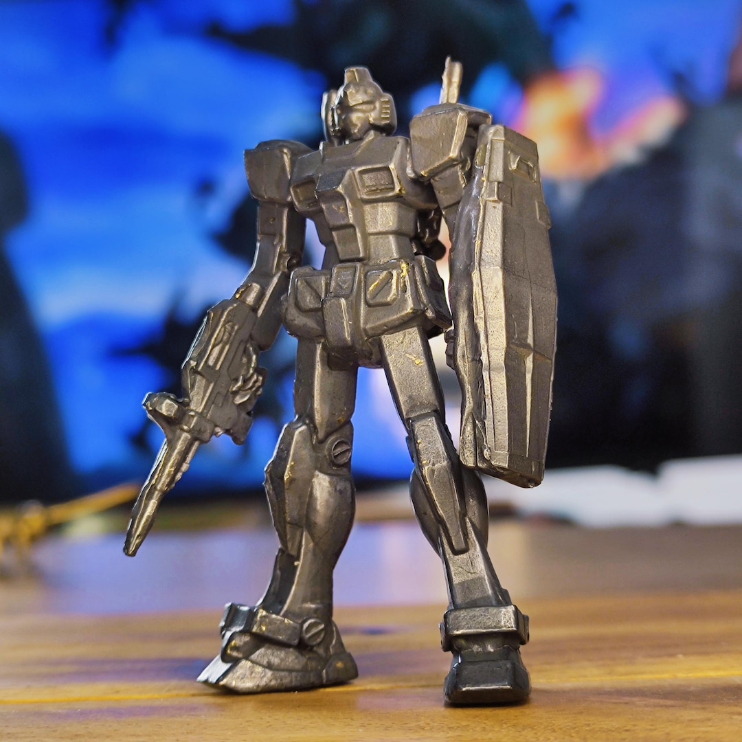 Solid Brass Gundam Figurine – Detailed Miniature Mecha Sculpture, Anime ...