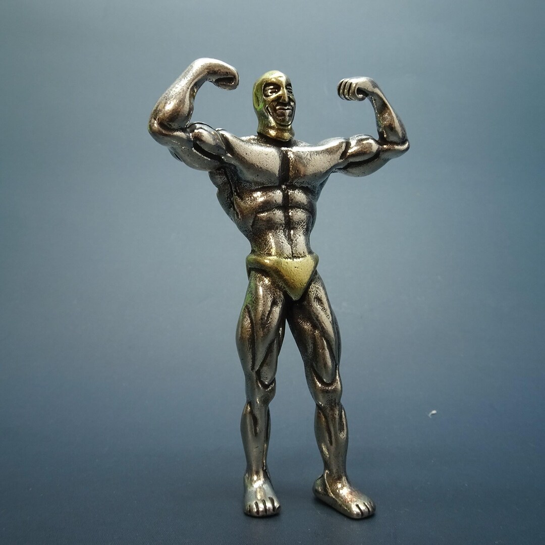 Brass Muscular Man Figurine – A Playful Desk Accent or Eye-catching ...