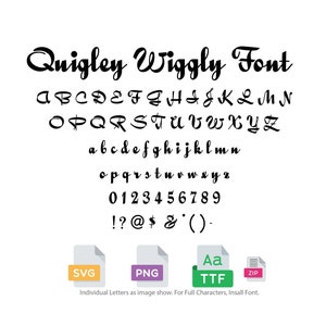 Quigley Wiggly Font Individual SVG Letters Font PNG, TTF, Cricut Font ...