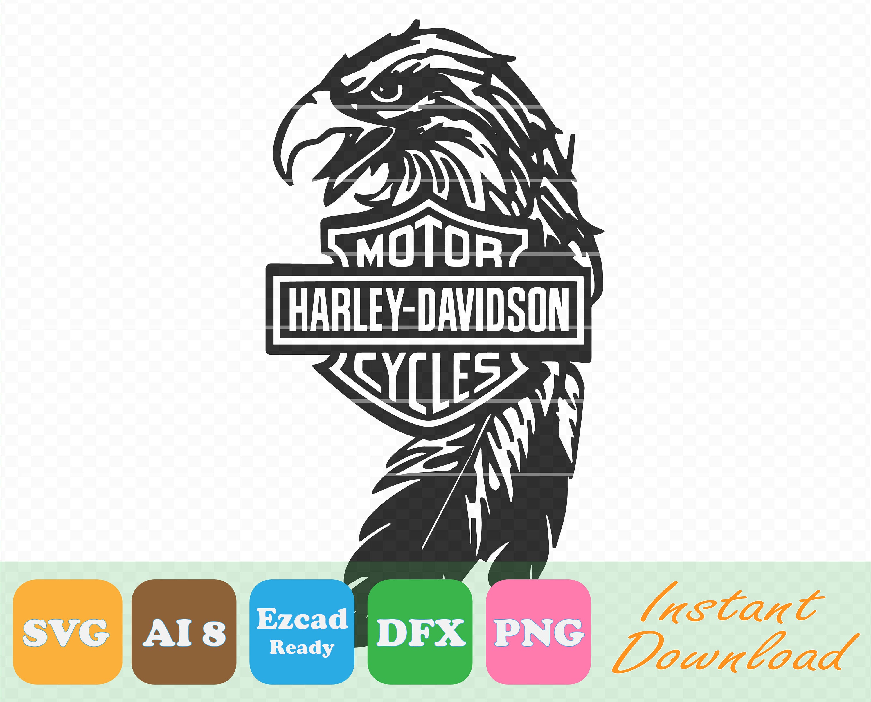 Harley Davidson Eagle Logo Animal Decorative SVG DXF Png - Etsy