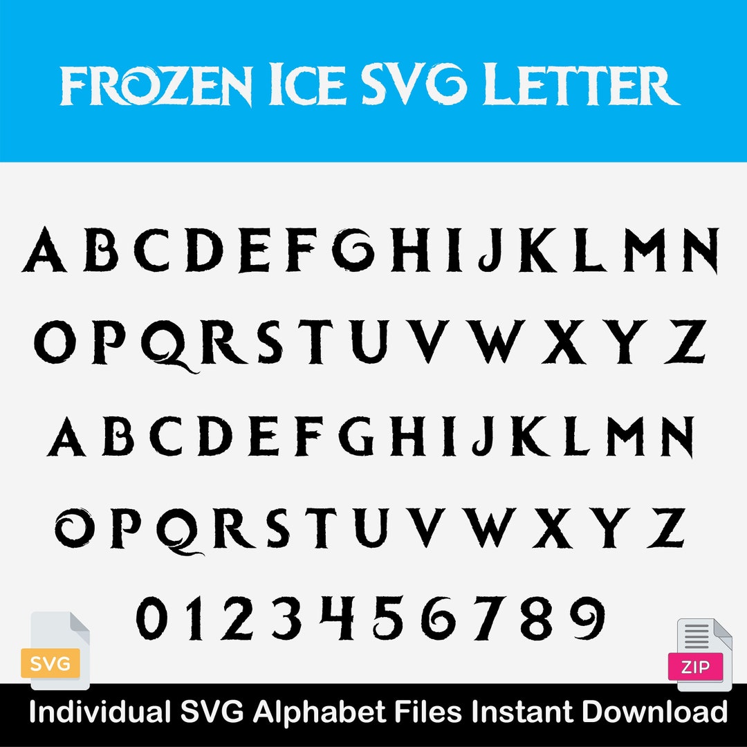 Frozen Ice Vector Font SVG, Individual Letters, Cricut Font, Silhouette ...
